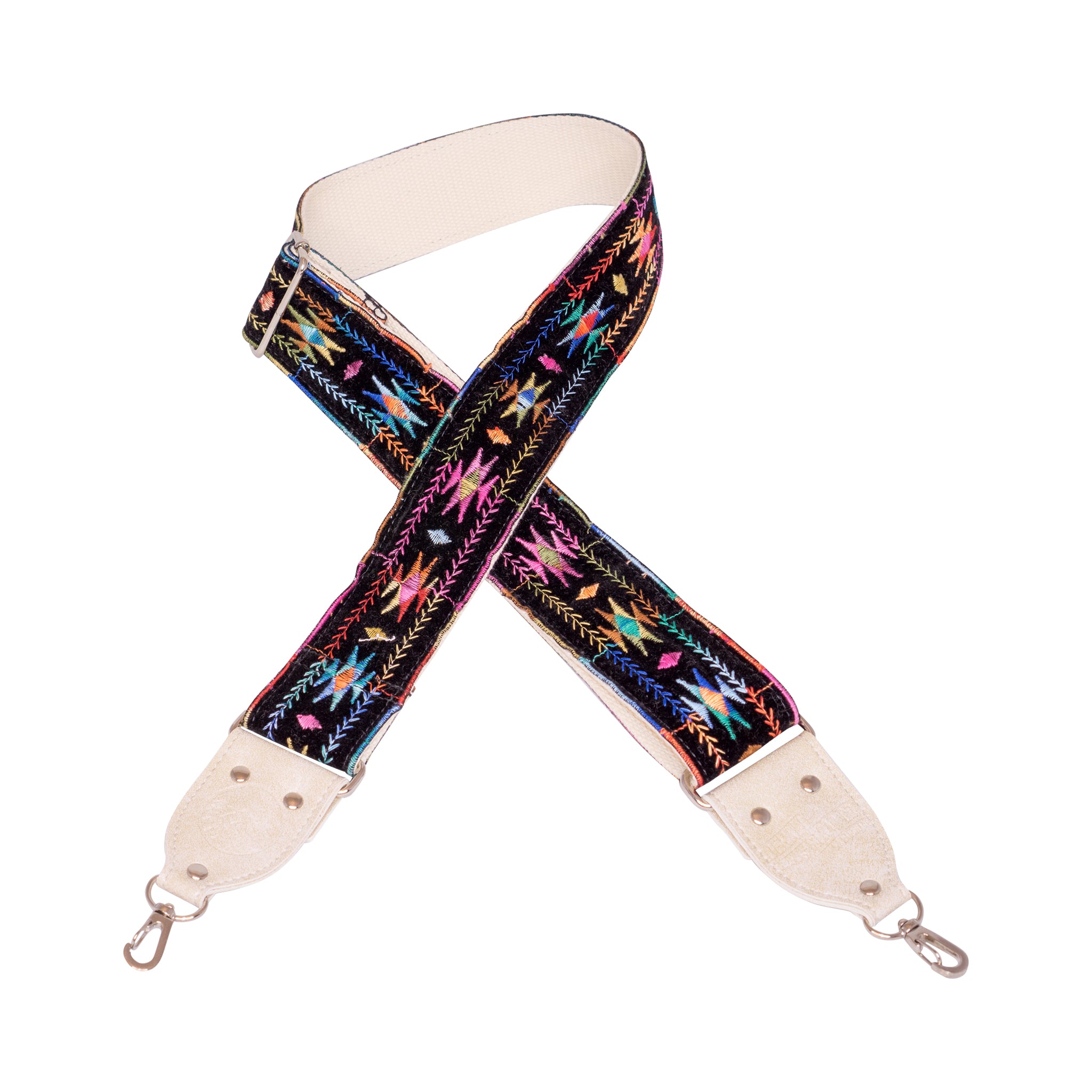 Black & Cream Velvet Southwest Vintage Ribbon Camera Strap – Denali ...